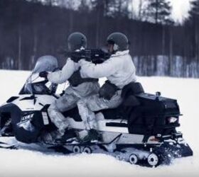 Swedish Arctic Rangers fighting from snowmobiles | thefirearmblog.com