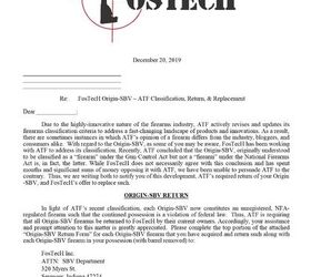 More ATF Reclassification: Fostech Origin SBV Now NFA Regulated ...